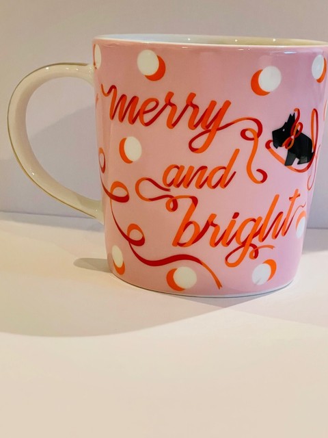 Radley London ceramic Mug Dog pattern W/ Gift Box Holiday white multi ...