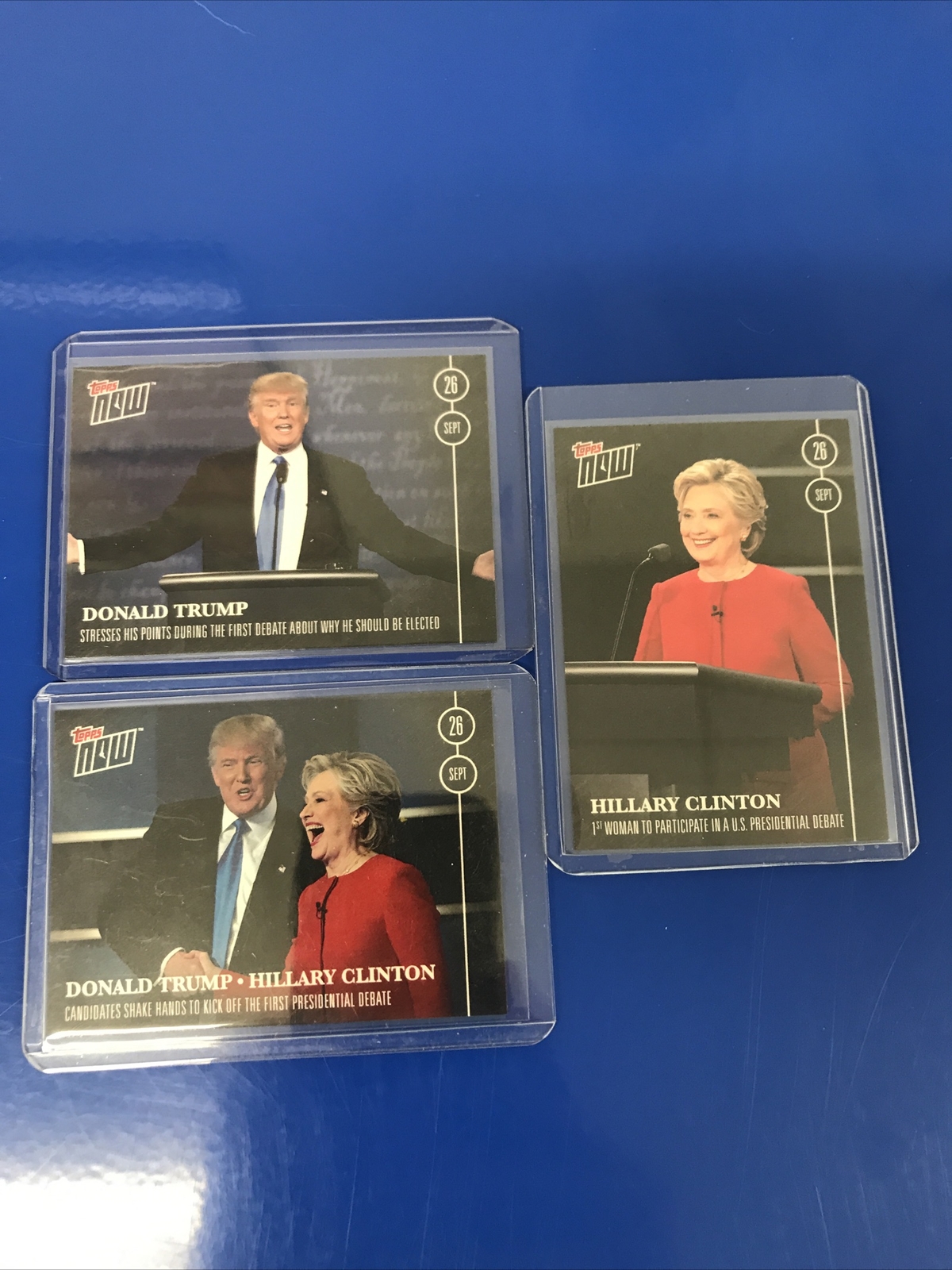 2016 Topps Now Election Donald Trump Hilary Clinton 16-1 16-2 16-3 SSP ...
