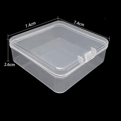 5pcs 7.4cm Small Rectangle Plastic Transparent Containers Storage Case ...