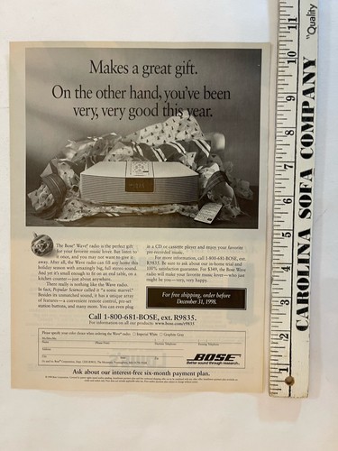 Vintage 1999 Print Ad Bose Wave Radio Advertisement | eBay