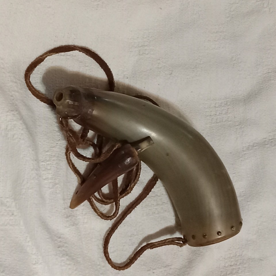 Gun Powder Horn black powder muzzle Loader flask Reenactment Civil War ...