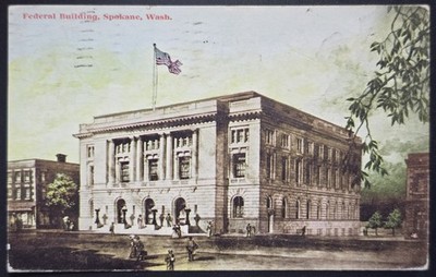 Spokane WA – 1910 Federal Building Vintage Postcard – Divided Back ...