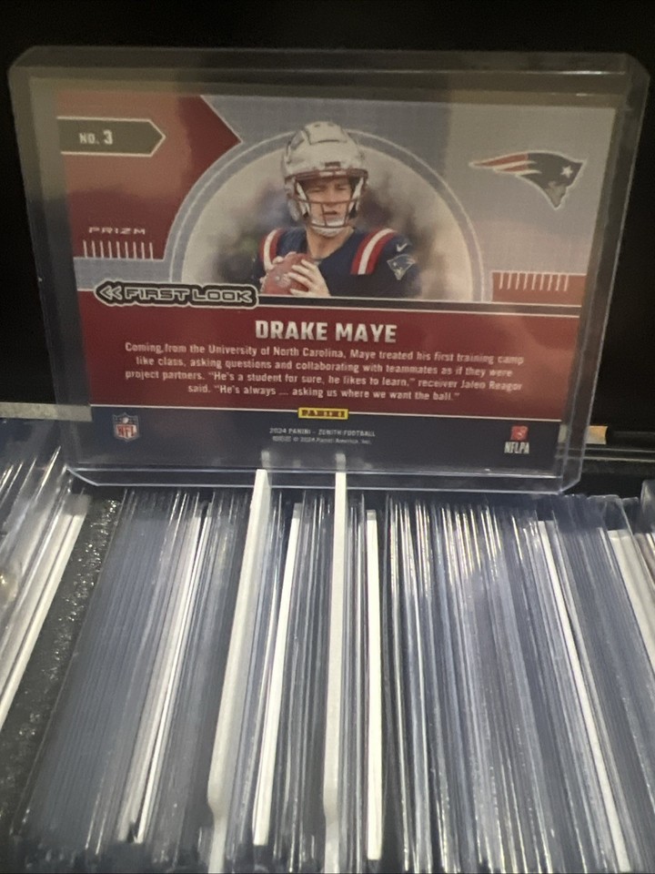 2024 Panini Zenith Football Drake Maye #3 First Look Case Hit | eBay UK