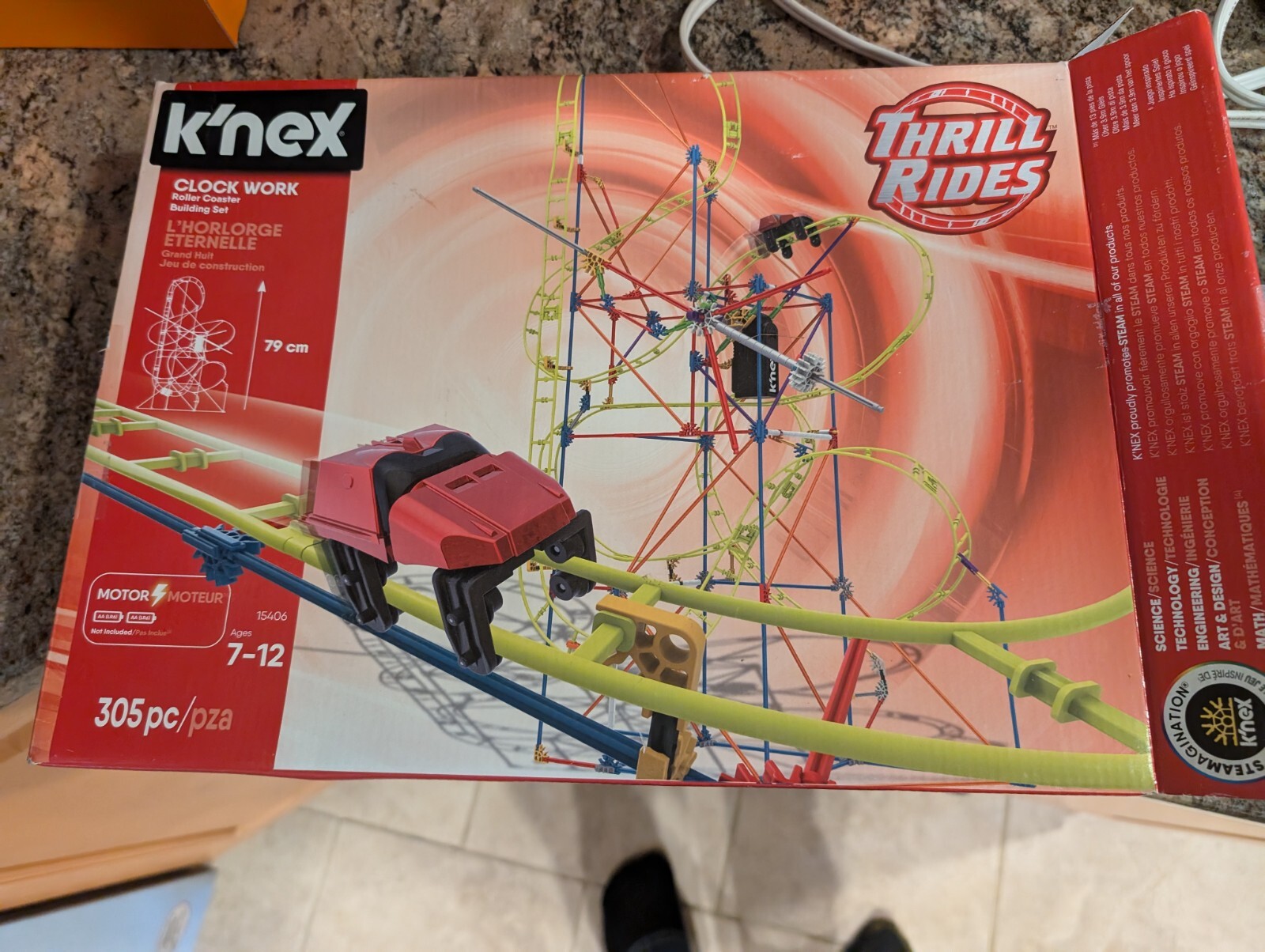 K'NEX Knex Thrill Rides Clock Work Roller Coaster Building Set #15406 ...