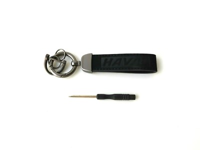 Black Leather Classic GWM Haval Car Key Ring Chain Gift Keyring with ...
