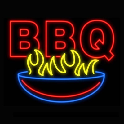 BBQ Flame Store Neon Light Sign 20"x16" Lamp Glass Decor Wall Bar ...