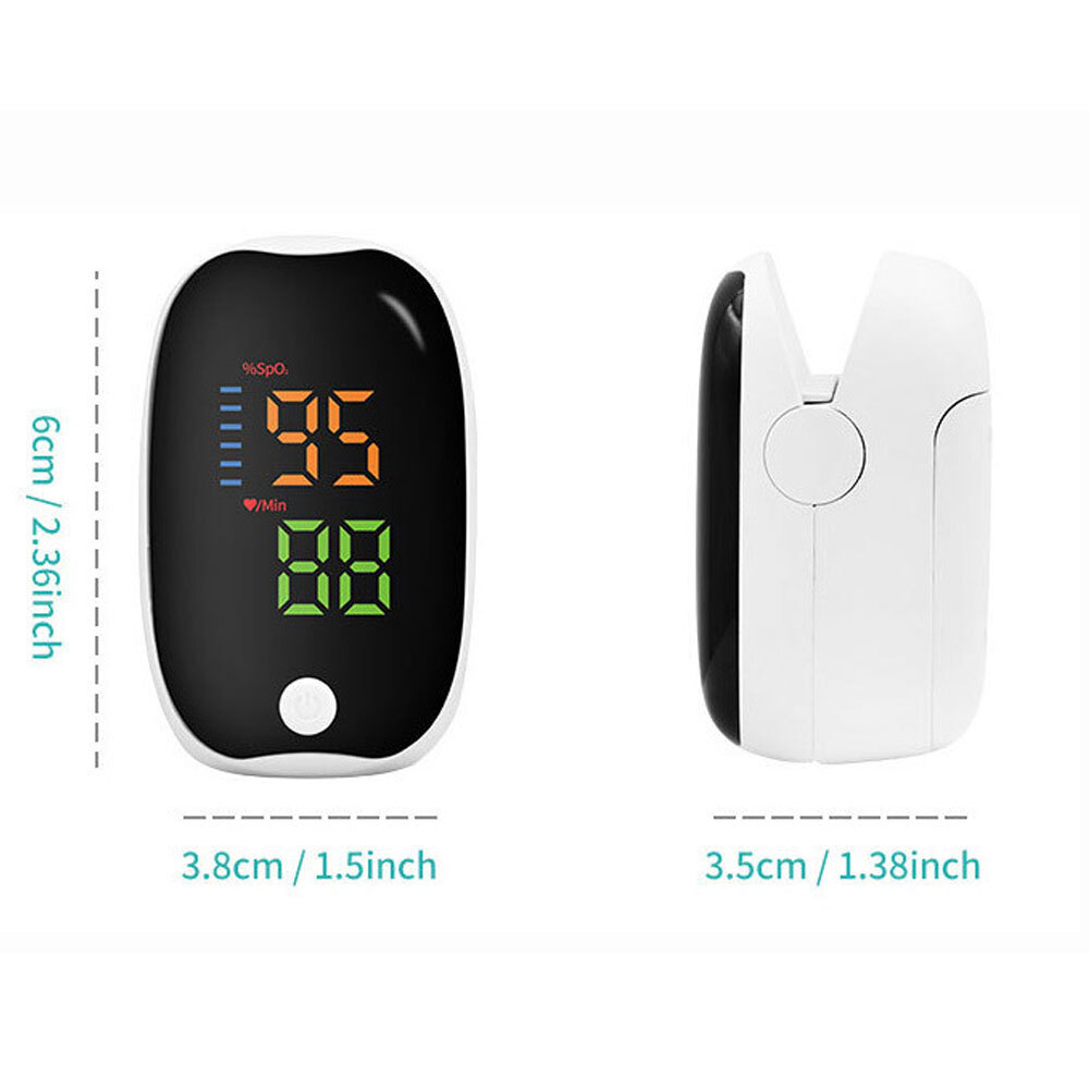 LED Rechargeable Finger Pulse Oximeter Blood Oxygen SpO2 Monitor Heart ...