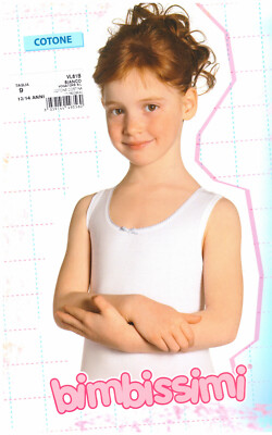 BIMBISSIMI 3 CANOTTE BIMBA SPALLA LARGA 100% COTONE ART VL61B | eBay
