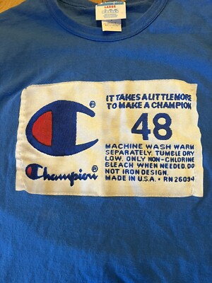 Vintage Champion Tag T Shirt It Takes A Little More To Make A Champion ...