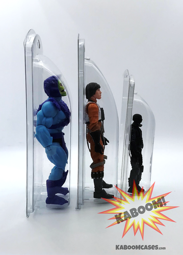 Small Medium Large curved clamshell action figure display cases GI Joe ...