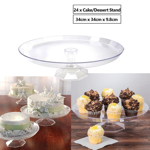 24 x Clear Acrylic Plastic Cake Desert Fruit Display Stand Wedding ...
