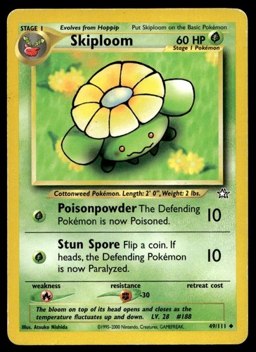 Skiploom 49/111 Pokemon Card Neo Genesis Uncommon 60 HP Lightly Played ...