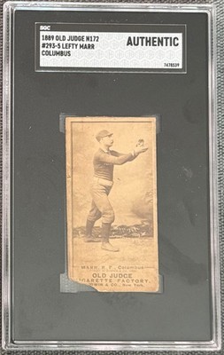 1889 Old Judge N172 Charles Lefty Marr SGC Authentic | eBay