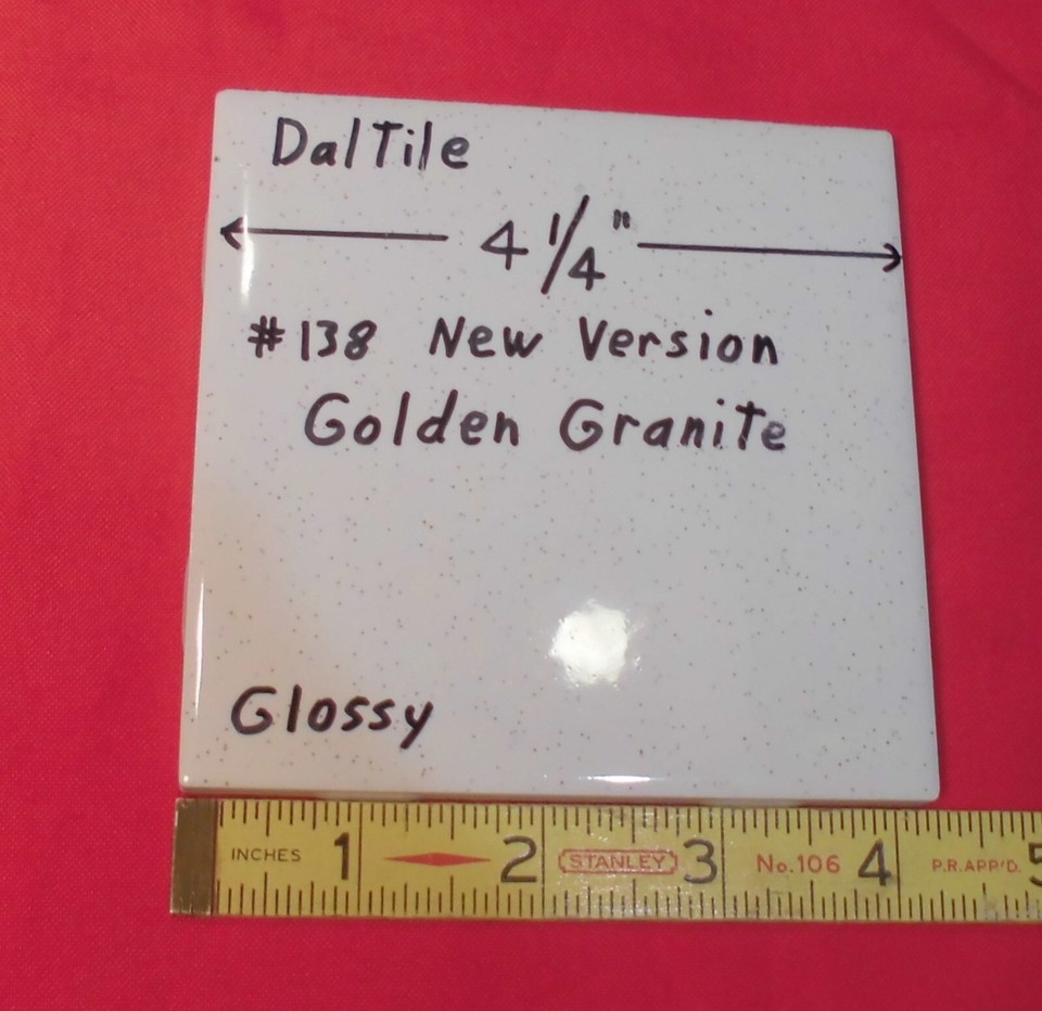 1 pc. Golden Granite: Glossy Ceramic Tile by Daltile 4-1/4" Gold-Brown ...