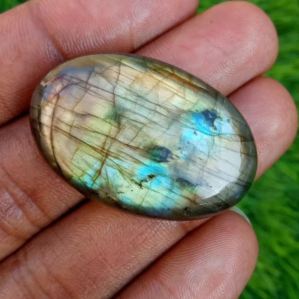 1 Piece 100% Natural Multi Labradorite Cabochon Loose Gemstone Oval ...