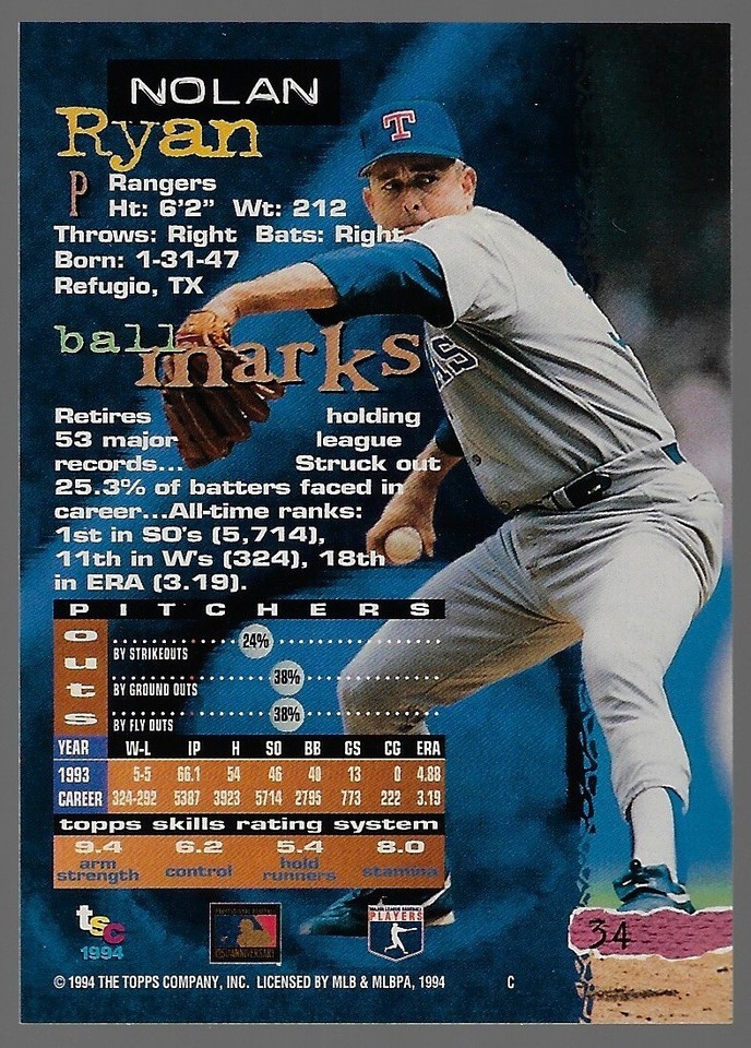 1994 Stadium Club #34 Nolan Ryan Card | eBay