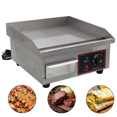 Electric Mini Griddle Stove 110V Stainless Steel Flat Cooking Griddle ...