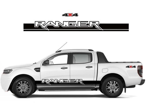 2Pcs Side Door Stripe Car Stickers For Ford Ranger 4x4 Graphic Vinyl ...