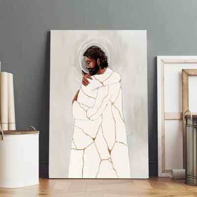 He Binds Up The Broken Hearted Kintsugi Christ Jesus Canvas Poster Wall ...