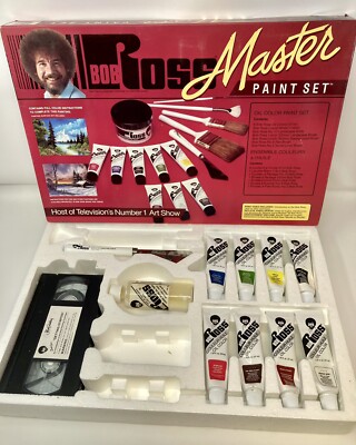 Vintage Bob Ross Master Oil Paint Set With VHS Tape 1994 - No Brushes ...