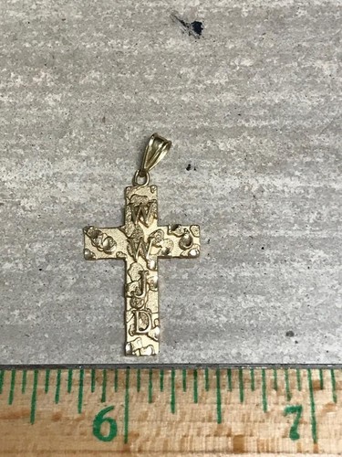 14K GOLD CROSS PENDANT MA MARK ANTHONY WWJD | eBay