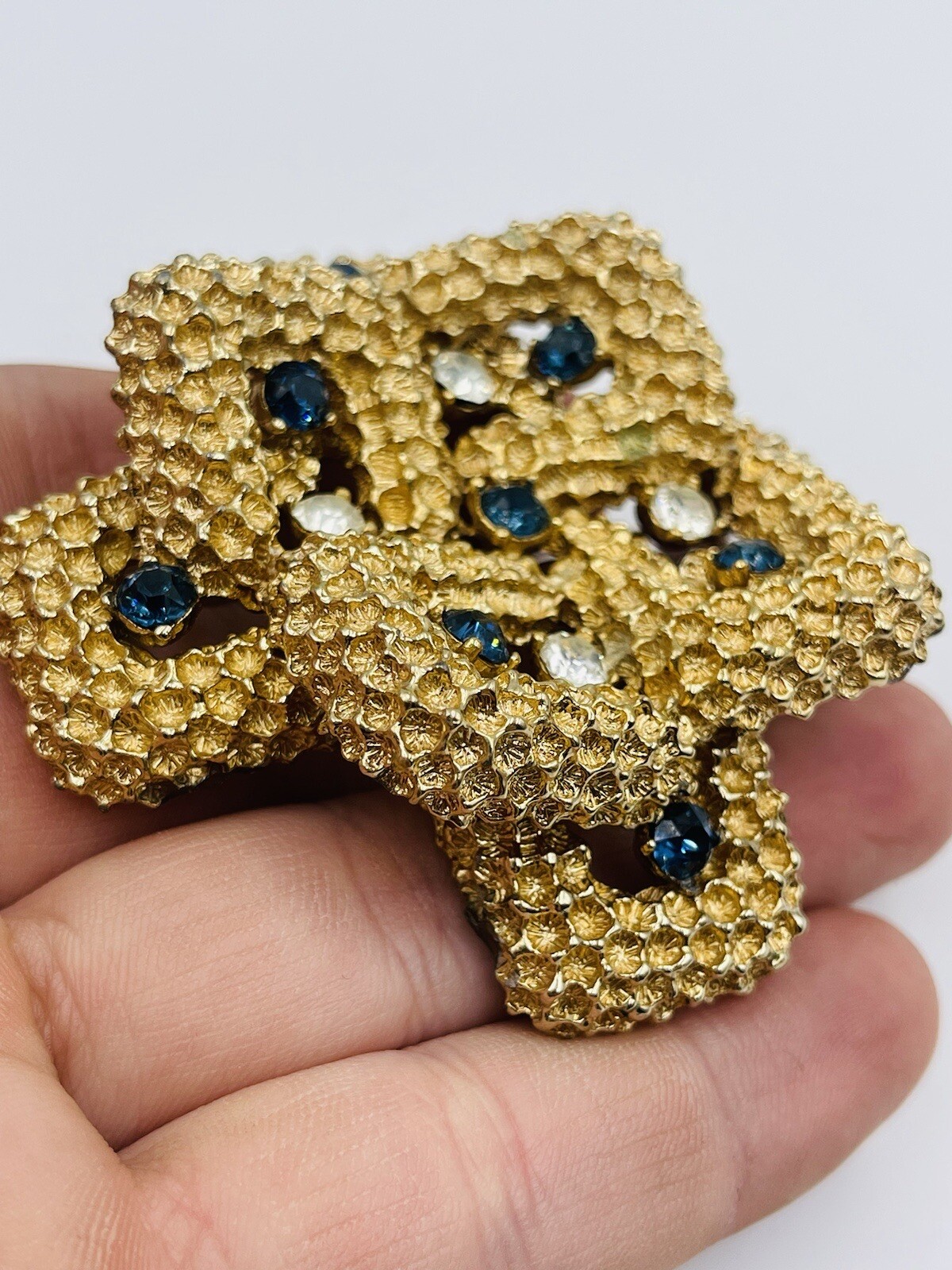 Ciner Vintage Yellow Gold Plated Rhinestone Large Brooch Pin | eBay