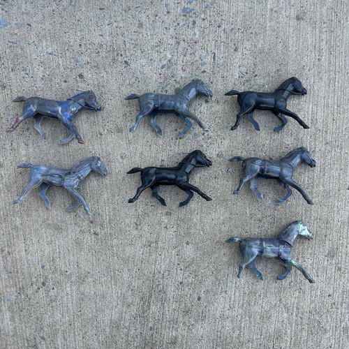 Vintage REL Marx Ajax Hard Marbled Plastic Horses Calvary Multicolor ...