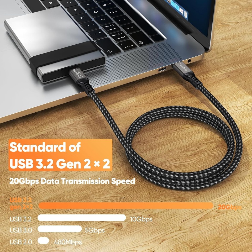 USB C Monitor Cable 6Ft, 4K@60Hz Video Display/20Gbps Data Transfer ...