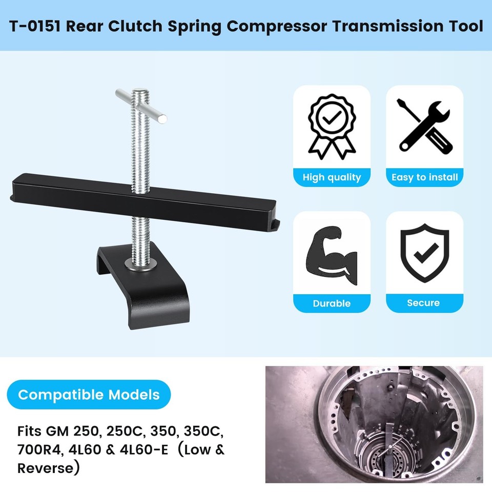 T-0151 Rear Clutch Spring Compressor Transmission Tool for GM 250, 250C ...