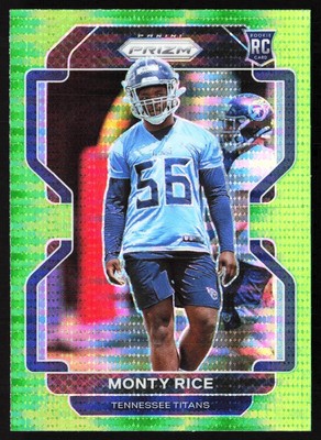 2021 PANINI PRIZM GREEN PULSAR MONTY RICE ROOKIE TENNESSEE TITANS #420 ...
