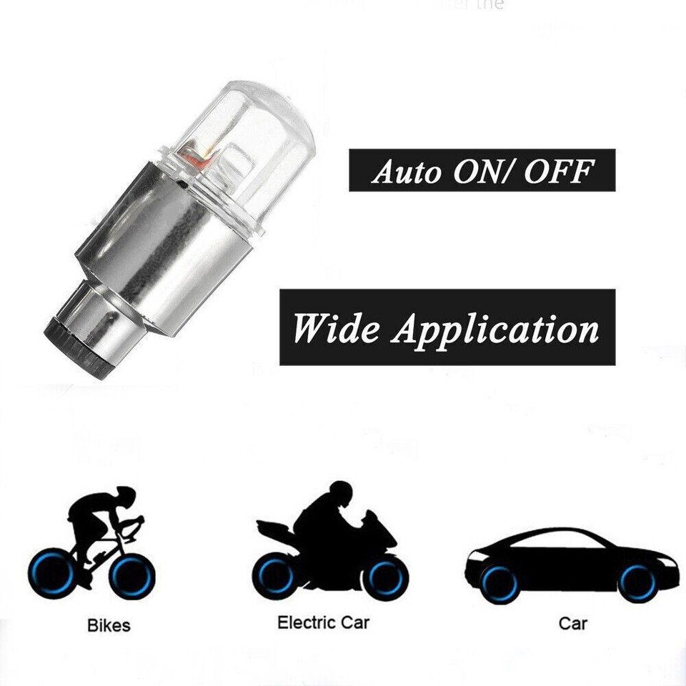 4 Colors Car Accessories Wheel Tire Air Valve Stem Cap LED Light Cap ...