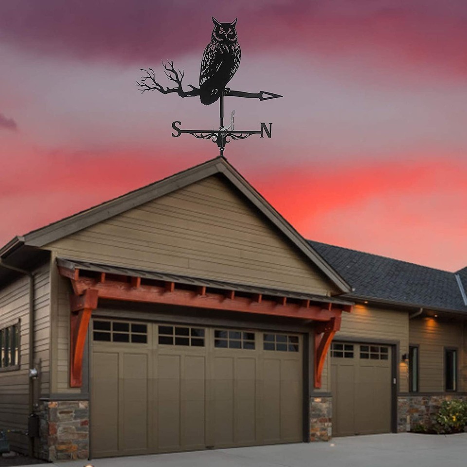 Owl/Eagle Weather Vane Stainless Steel Weather Vane Yard Barn Scene ...