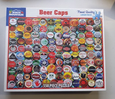 Beer Bottle Caps 550 Piece Puzzle 18"x24” -Item#995 White Mountain New ...