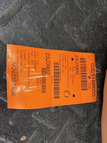 11 MASERATI GRANTURISMO CONVERTIBLE PAIR OF REAR SEATS MARRONE CORNIOLA ...