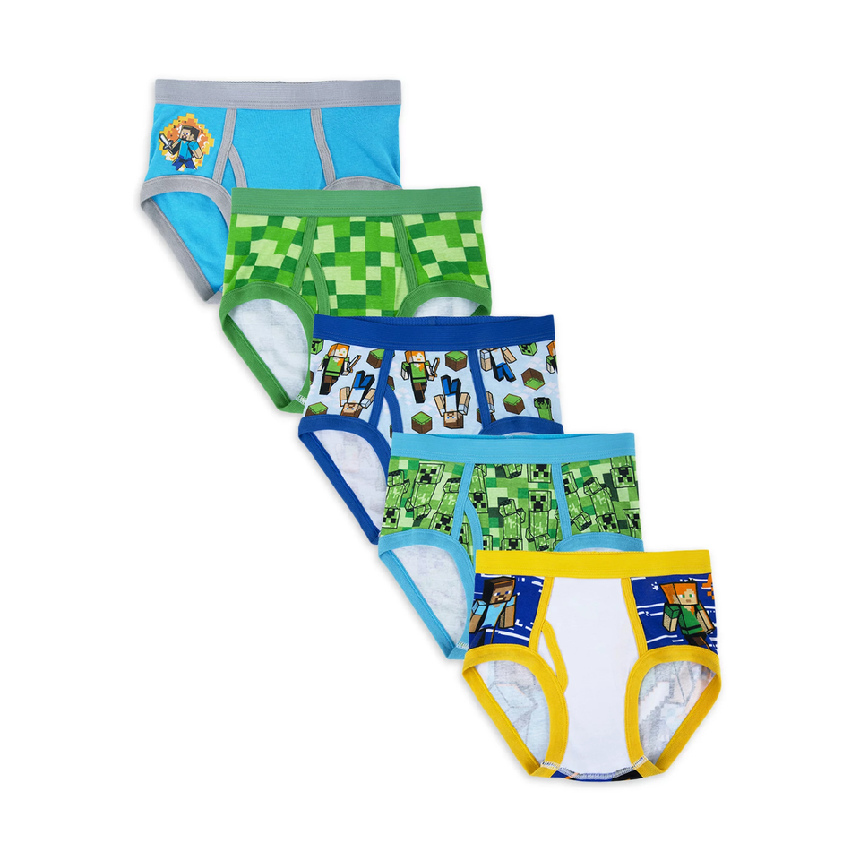 Minecraft Boys 5 Pack Briefs Underwear Size 4 Creeper Steve Multicolor ...