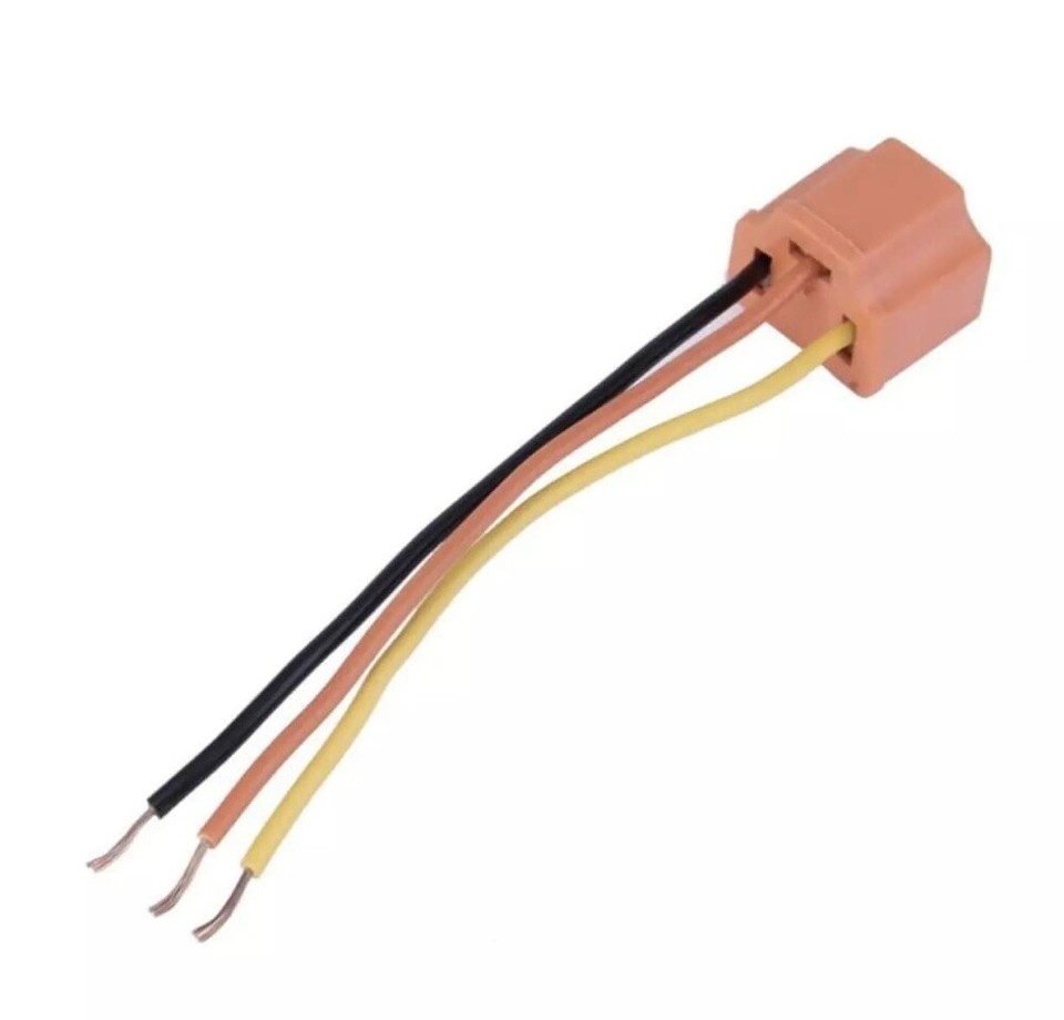 2x H4 3 Pin Headlight Replacement Bulb Holder Connector Plug Wire ...