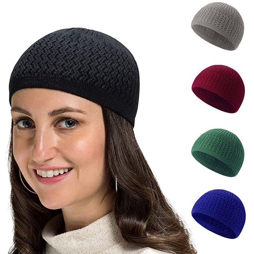 Winter Warm Muslim Cap Wool Mosque Hats Simple Skull Cap Male Female ...