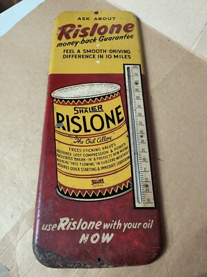 Vintage 1940s Original Shaler Rislone Oil Additive Advertising ...