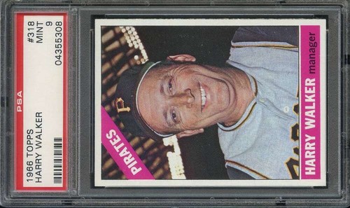 1966 TOPPS #318 HARRY WALKER PSA 9 PIRATES MG *B66539 | eBay