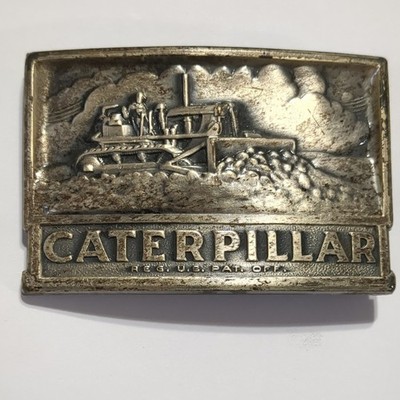Caterpillar Silver Belt Buckle Agriculture Advertising Collectible | eBay