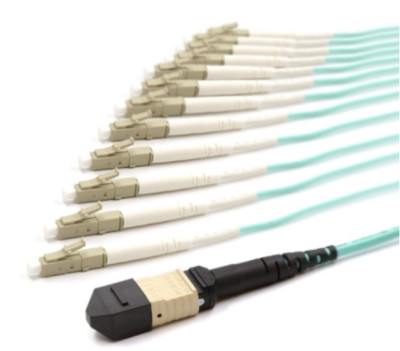Fibertronic 12 Fiber MTP/UPC Standard Female to (x12) LC/UPC Custom ...