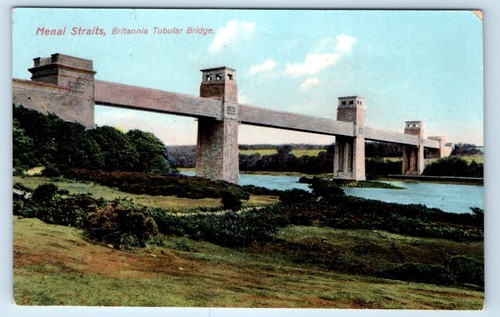 TUCK Menai Straits Britannia Tubular Bridge WALES UK Postcard | eBay