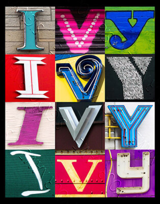 IVY Name Poster featuring photos of actual sign letters | eBay
