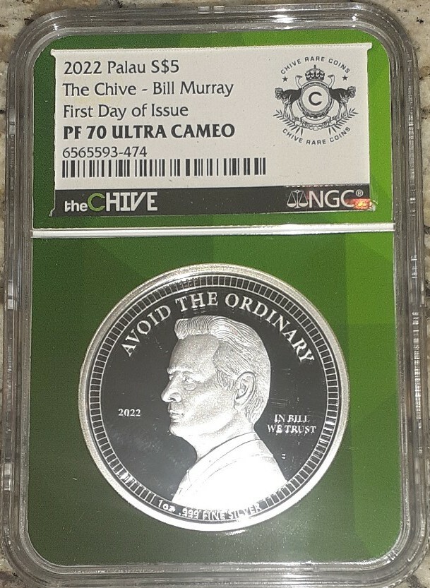 CHIVE RARE COIN Bill Murray NGC PF70 UC First Day Issue 1oz silver $5 ...