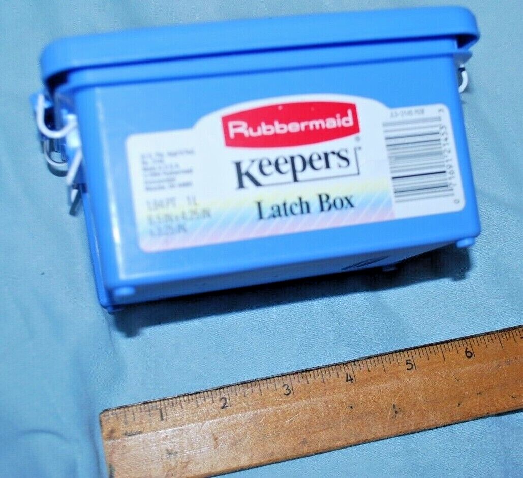 Rubbermaid Cute Little Mini Blue Storage Bin W/ Lid 5" " .5" Miniature ...