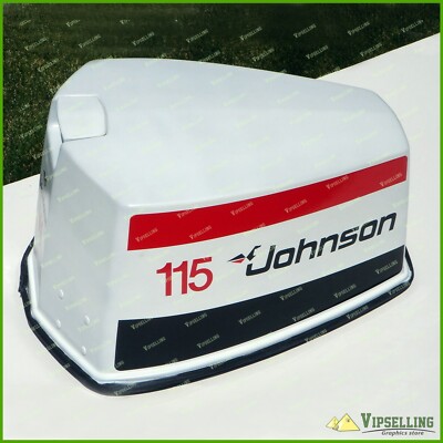 115 HP Johnson Late 70s Outboard V4 Motors High Cast Vinyl Decals Set ...