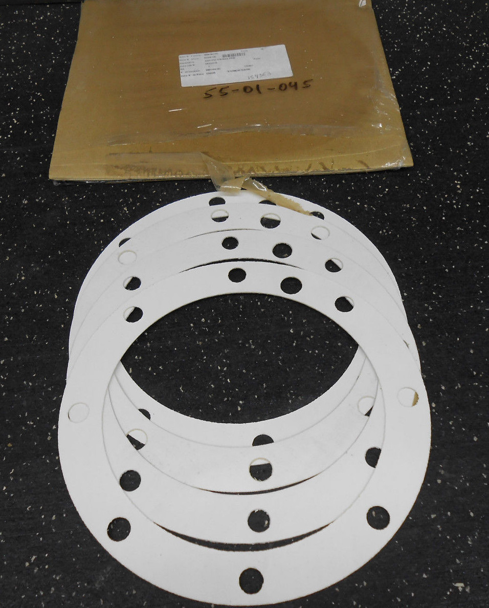 LOT OF 4 NOVUS WHITE FLANGE GASKET 9 HOLE 170MM ID 222MM OD 1MM THICK ...