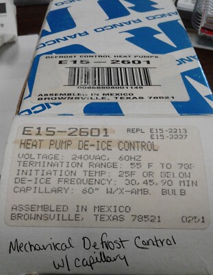 RANCO E15-2601 HEAT PUMP DEFROST CONTROL, TIME/TEMPERATURE INITIATED | eBay