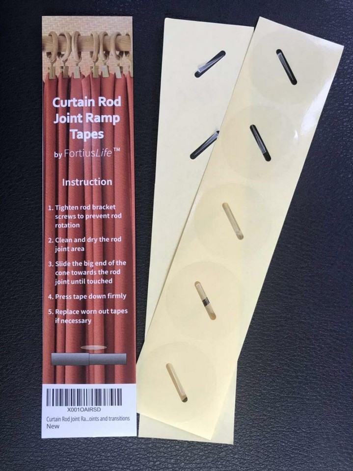Curtain Rod Joint Ramp Tapes (10 counts) | Easy Sliding Tapes... | eBay