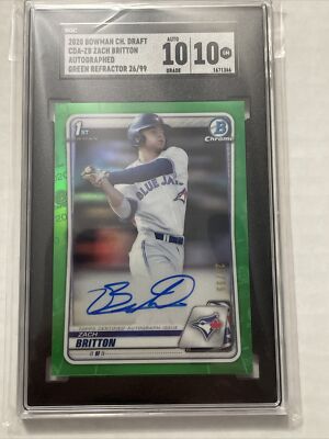 2020 Bowman Chrome Green Refractor Zach Britton Rookie AUTO Card /99 ...
